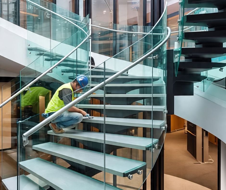 Bear Glass Helps Set Tempered & Laminated Glass Staircases